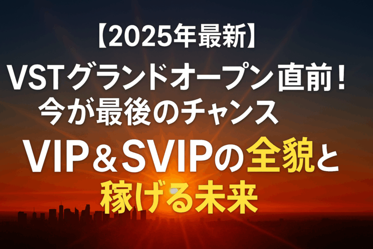 【2025年最新】VSTグランドオープン直前！今が最後のチャンス｜VIP＆SVIPの全貌と稼げる未来